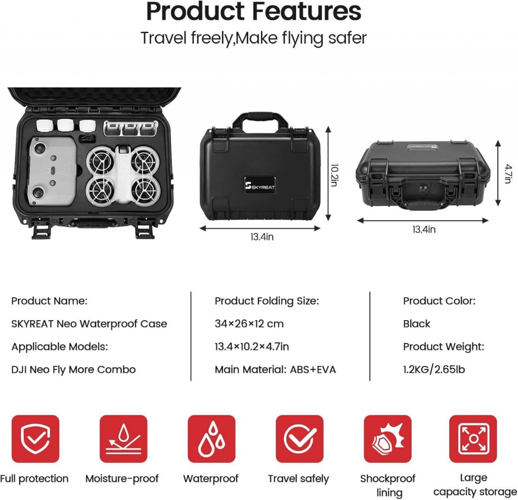 Skyreat Neo Hard Case,Waterproof Carrying Hard Shell Case Shoulder Bag ...
